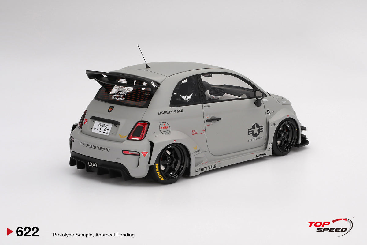 1:18 Fiat Abarth 595 LB-WORKS x Abas Works -- Fighter Grey -- TopSpeed