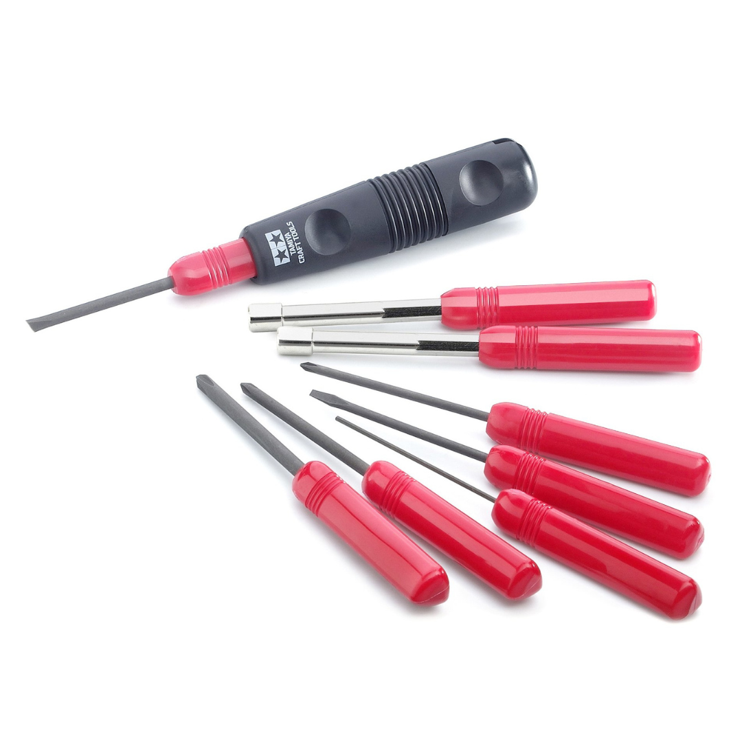 Tamiya "Builder's 8" Screwdriver Set -- 8 Piece Tool Set -- 74023