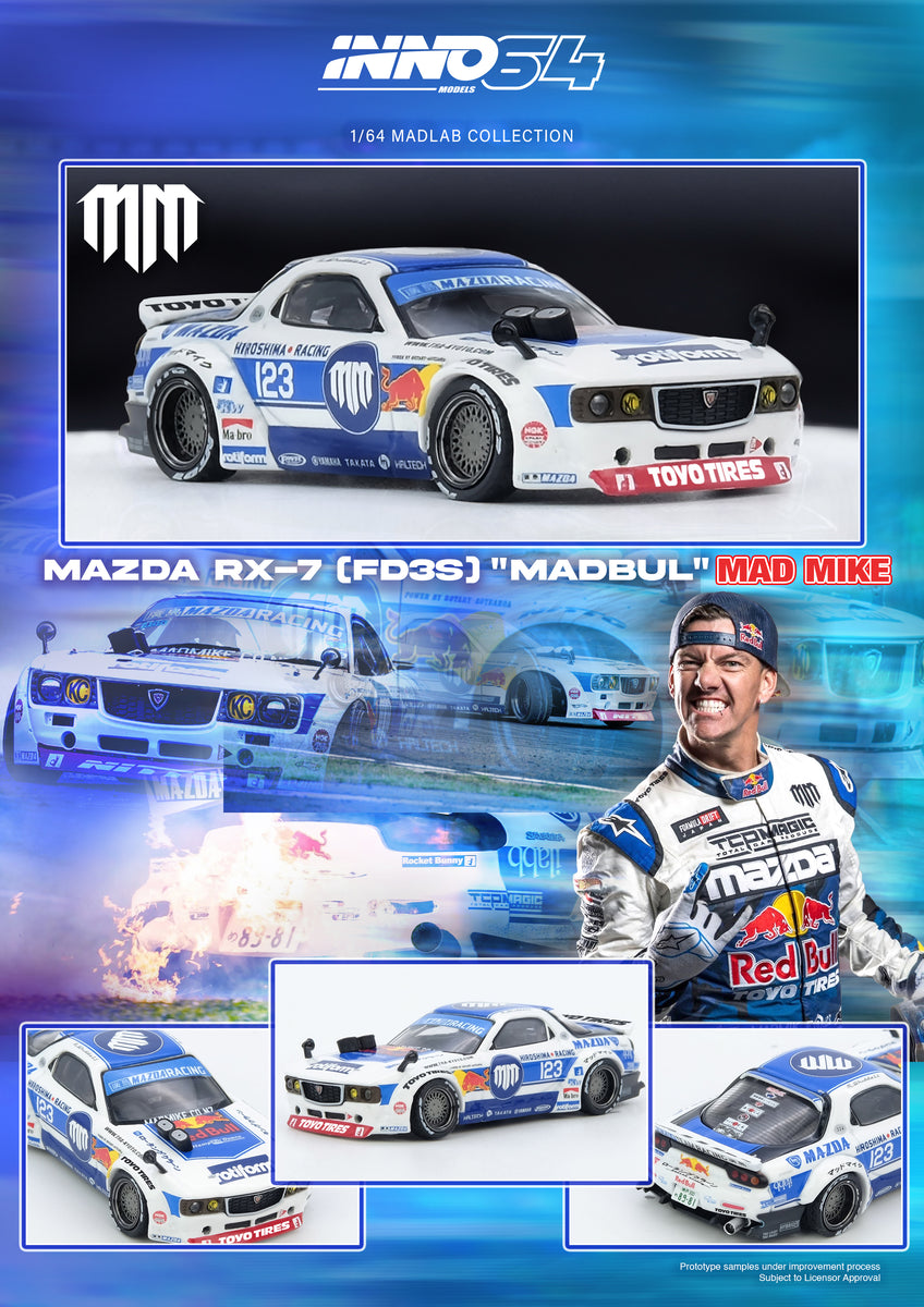 (Pre-Order) 1:64 Mad Mike -- Mazda RX7 (FD3S) PANDEM - MadLab -- INNO6