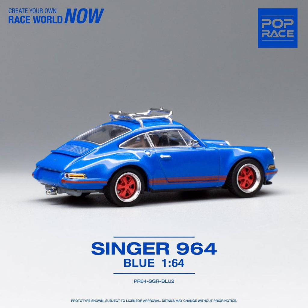 1:64 Porsche 911 (964) "Singer" -- Blue w/Wakeboard -- Pop Race