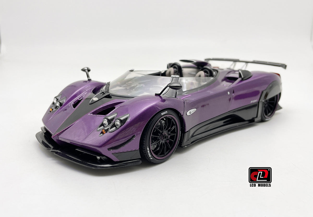 1:18 Pagani Zonda HP Barchetta -- Carbon Fibre Purple -- LCD Models