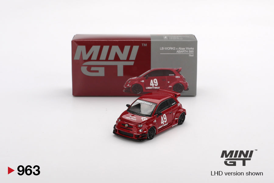 1:64 Fiat Abarth 595 LB-WORKS x Abas Works -- Red -- Mini GT MGT00963