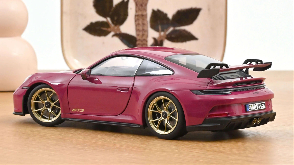 1:18 Porsche 911 (992) GT3 Coupe 2021 -- Ruby Star Red w/Gold Wheels