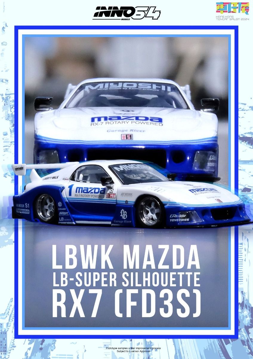 1:64 Mazda RX7 (FD3S) LB-Super Silhouette -- Blue/White Hong Kong -- I