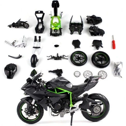 1:12 Kawasaki Ninja H2R - Grey -- Build-It-Yourself Kit -- Maisto Asse