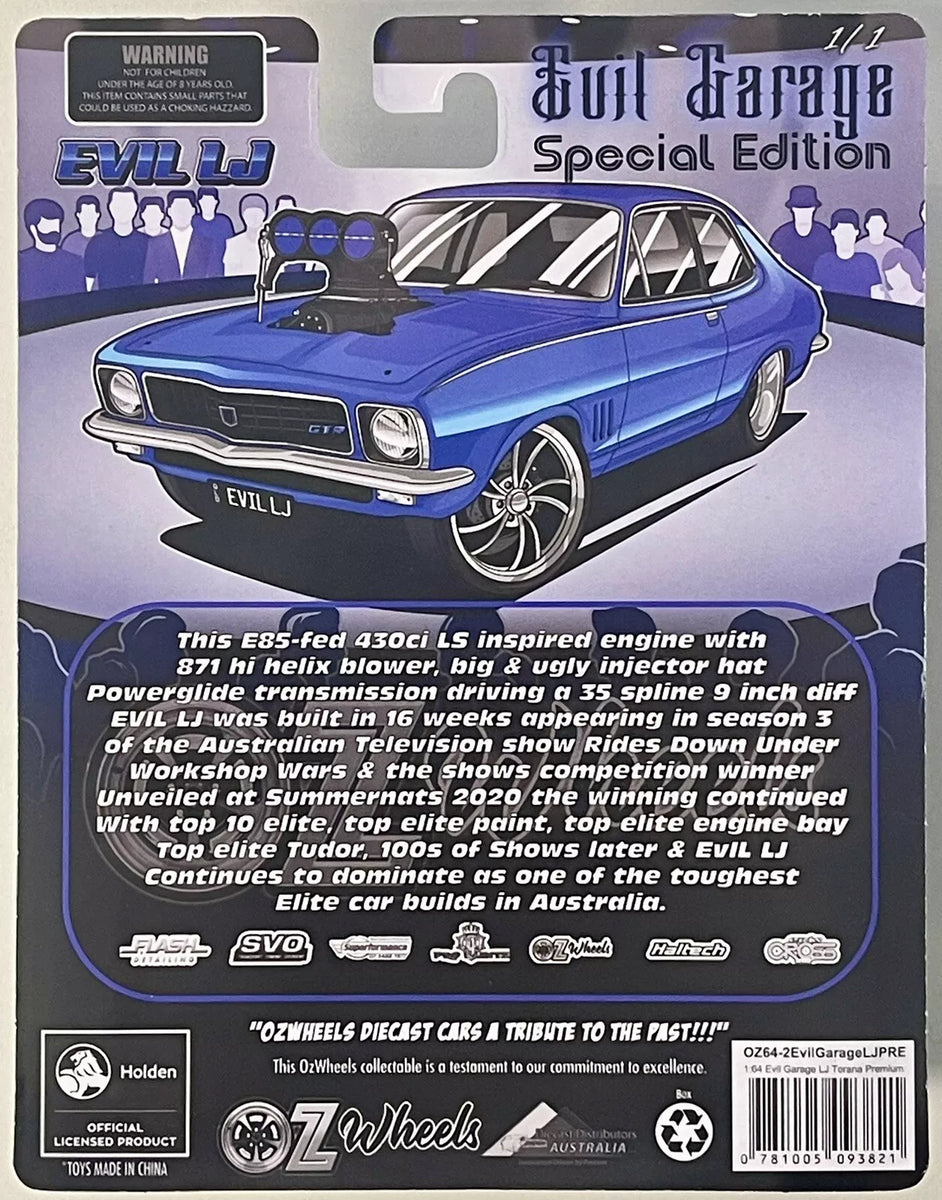1:64 "EVIL LJ" -- Holden LJ Torana - Blue -- Oz Wheels FSD