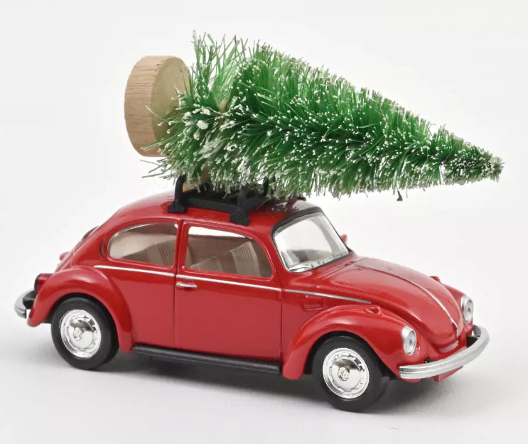 1:43 Volkswagen VW Beetle 1973 -- Red with Christmas Tree on Roof -- N