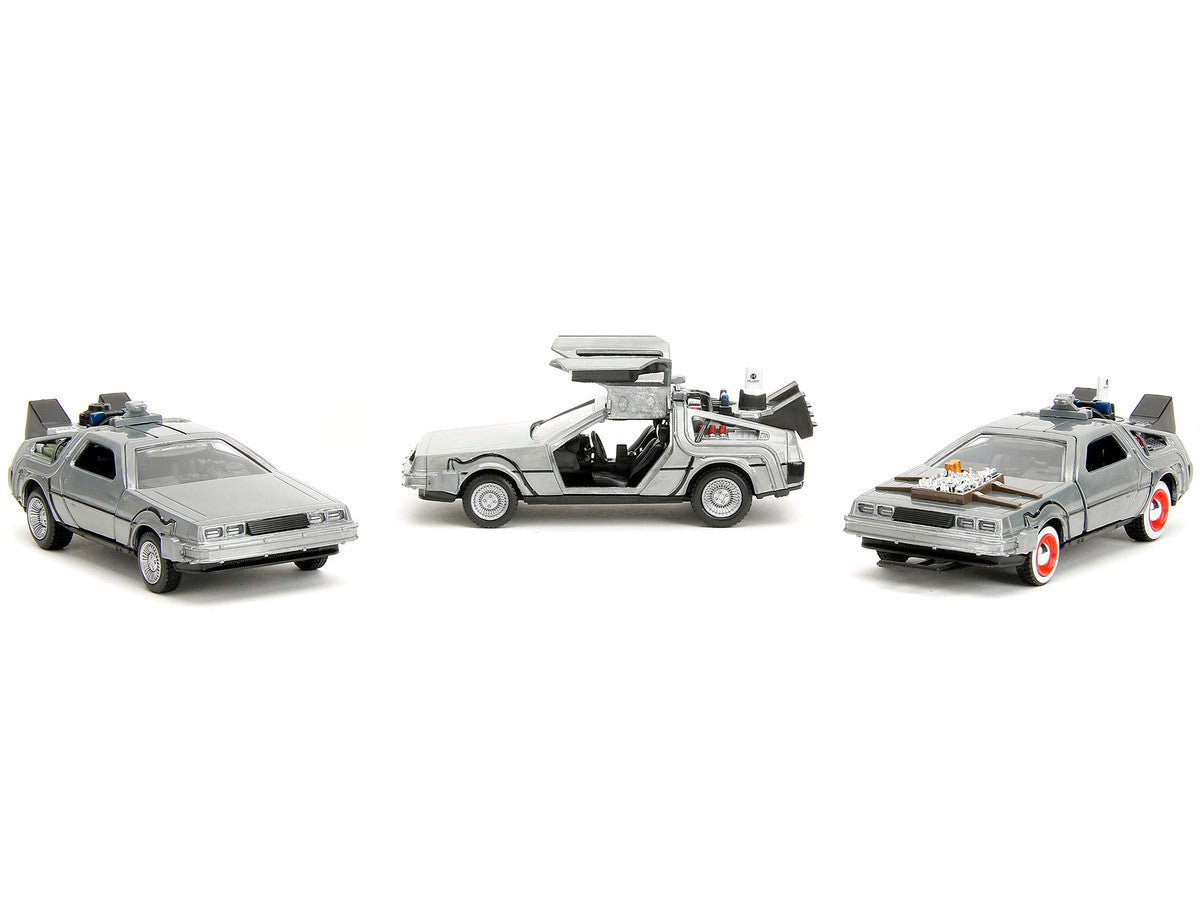 1:32 3-Pack Back to the Future 1, 2, & 3 -- Delorean DMC-12 Time Machi