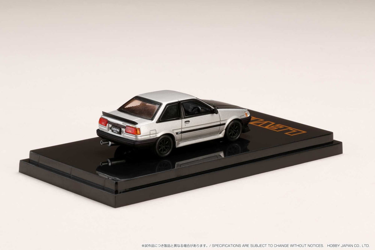 1:64 Toyota Corolla Levin AE86 -- Silver/Black w/Carbon Bonnet -- Hobb