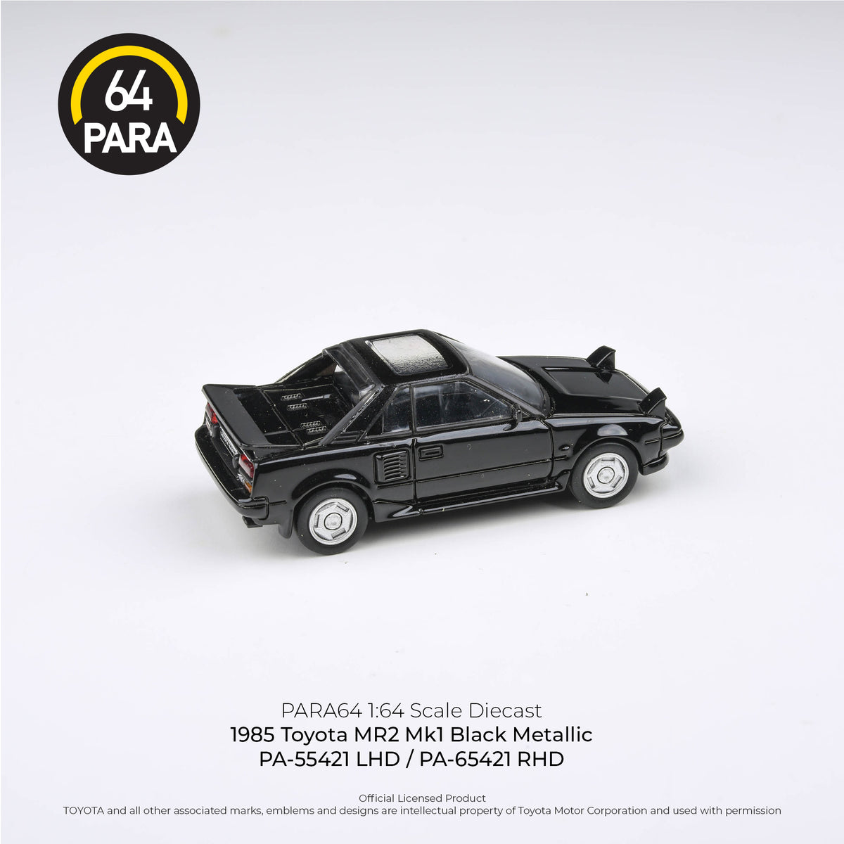 1:64 Toyota MR2 MK1 1985 (Pop-Up Lights) -- Black Metallic -- PARA64