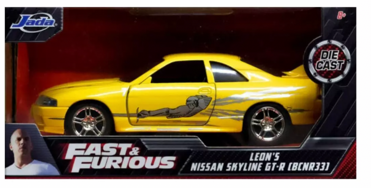 1:32 Leon's Nissan Skyline R33 GTR -- Yellow -- Fast & Furious JADA