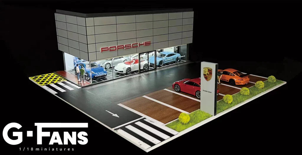 1:64 Porsche Dealership/Service Centre Garage Diorama Display with LED